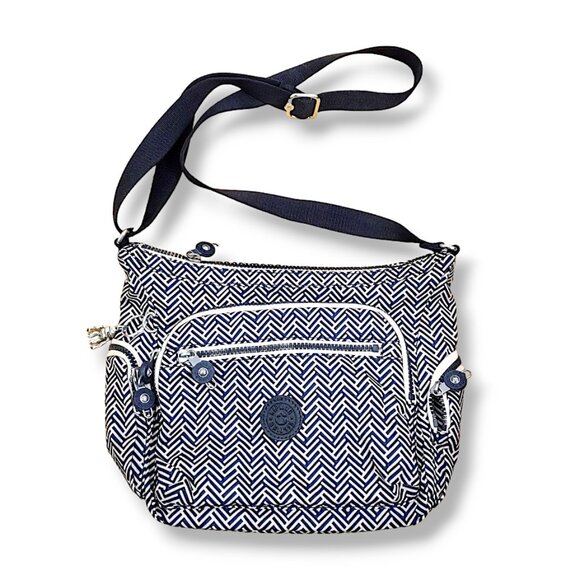 Kipling | Bags | Kipling Vintage Y2k Navy White Abstract Print Shoulder ...